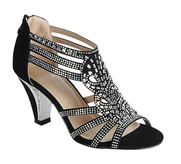 rhinestone mid heel