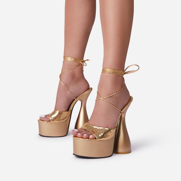 LEMONADE Bite Me Lace Up Platform Statement Heel Sandals – SHOE TIME