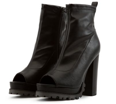 Peep Toe Chunky Heel Booties, Fashionable Open Toe – SHOE TIME